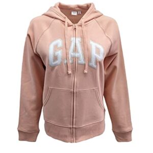 Gap Factory Womens Fleece Arch Logo Full Zip Hoodie (Large, Cantalope (White Logo))