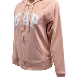 Gap Factory Womens Fleece Arch Logo Full Zip Hoodie (Large, Cantalope (White Logo))