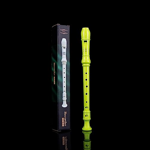 Glory Soprano Recorder Instrument for Kids Beginner, German Fingering C Key Recorder Instrument,Green