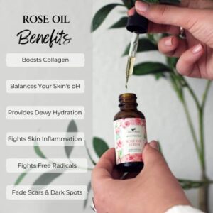 Baja Basics Rose Oil for Face, Rose Essential Oil, Face Serum and Rose Oil for Skin, Hair and Nails, Unrefined Moisturizer, Hydrating All Natural Skincare Product 1 oz