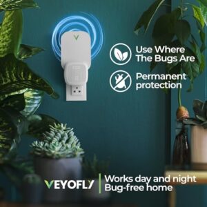 VEYOFLY Fly Trap, Plug in Flying Insect Trap, Fruit Fly Traps for Indoors- Safer Home Indoor- Bug Light Indoor Plug in- Mosquito Trap, Fruit Fly Killer, Gnat Trap, Flea Trap- (2 Device+6 Glue Boards)