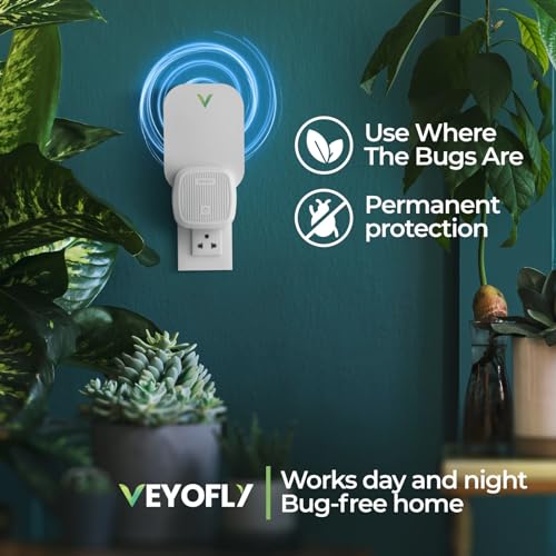 VEYOFLY Fly Trap, Plug in Flying Insect Trap, Fruit Fly Traps for Indoors- Safer Home Indoor- Bug Light Indoor Plug in- Mosquito Trap, Fruit Fly Killer, Gnat Trap, Flea Trap- (2 Device+6 Glue Boards)