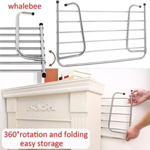 whalebee Stainless Steel Clothes Hanger Rack, Laundry Rack Clothes Drying Rack Wall-Mounted Multifunction 40/50/60/70/80cm Space Saving, for Clothes Sheets Folding Towel Rack