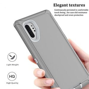 Galaxy Note 10 Plus Case Note 10+ Case for Samsung Galaxy Note 10 Plus Case Military Drop Shockproof Armor Rugged 3 in 1 Protection Cover for Galaxy Note 10+ Plus Phone Case (Grey+White)