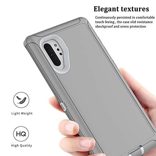 Galaxy Note 10 Plus Case Note 10+ Case for Samsung Galaxy Note 10 Plus Case Military Drop Shockproof Armor Rugged 3 in 1 Protection Cover for Galaxy Note 10+ Plus Phone Case (Grey+White)