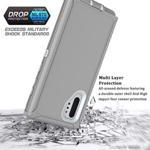 Galaxy Note 10 Plus Case Note 10+ Case for Samsung Galaxy Note 10 Plus Case Military Drop Shockproof Armor Rugged 3 in 1 Protection Cover for Galaxy Note 10+ Plus Phone Case (Grey+White)