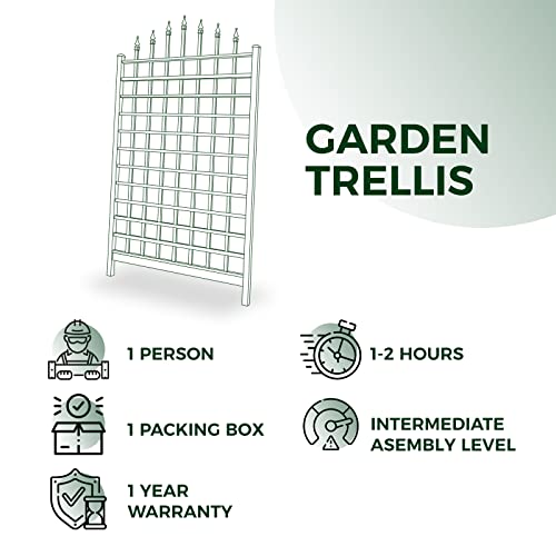 56.7" W x 97" H Vinyl Trellis Support for Outdoor Climbing Plants and Rose Vines, Durable Décor Lattice for Garden&Backyard, Lawn