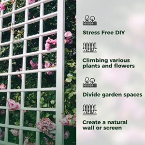 56.7" W x 97" H Vinyl Trellis Support for Outdoor Climbing Plants and Rose Vines, Durable Décor Lattice for Garden&Backyard, Lawn