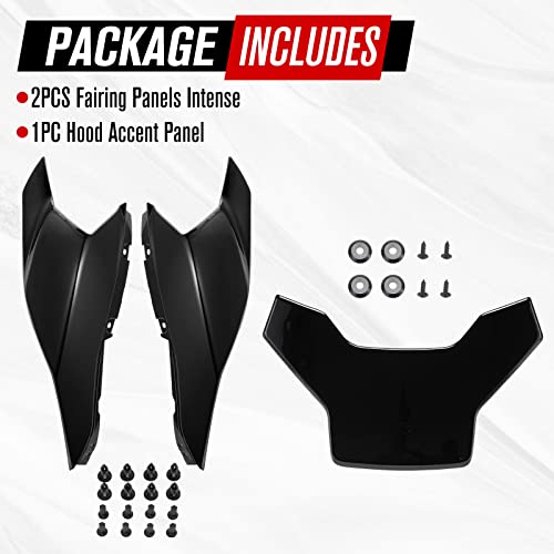 A & UTV PRO Ryker Fairing Panels & Hood Accent Panel Kit for Can-Am All Ryker Models, Classic Black Hood Accent Intense Accessories, Replace OEM # 219400803, 219400873, 3PCS