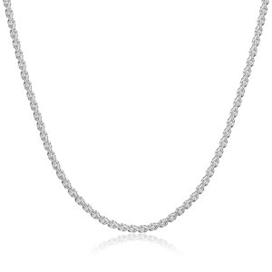 glijwele silver chain for men, sterling silver chain for men necklace chain 2.5mm silver chain mens chain sterling silver necklace for men rope chains for men 24 inch