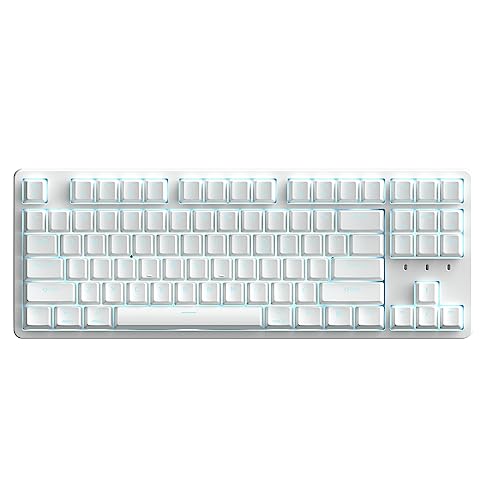 IROK FE87/104 S hot-swappable Gaming Keyboard， backlighting Mechanical Keyboard, Silenced Construction, Type-C Wired Keyboard for Mac Windows White-Red Switch