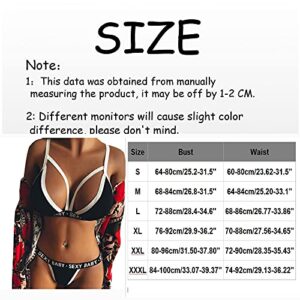 Lace Bodysuit for Women, Plus Size Lingerie Women Sexy Naughty Bodysuit Lengerie Stockings Ladies Letter Print Lingerie Underpants G-String Set Underwear Clothing Outfits Harness (XL, Pink)