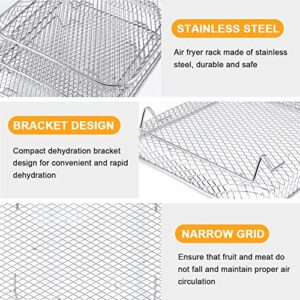 8 Inch Square Air Fryer Rack, Set of 3 Stackable Stainless Steel Dehydrator Rack, Square Racks Air Fryer Accessories for Cosori, Instant Vortex, Nuwave Air Fryer, Ninja Foodi Grill