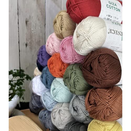 FINECE Giza Cotton, 100% Mercerized Giza Cotton Yarn, Super Fino 1 Yarn for Crocheting and Knitting 2x1.76 Oz (2x50g) / 2x137 Yrds (2x125m) (2 Skeins, 1042 - Mint)