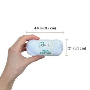 FINECE Giza Cotton, 100% Mercerized Giza Cotton Yarn, Super Fino 1 Yarn for Crocheting and Knitting 2x1.76 Oz (2x50g) / 2x137 Yrds (2x125m) (2 Skeins, 1042 - Mint)