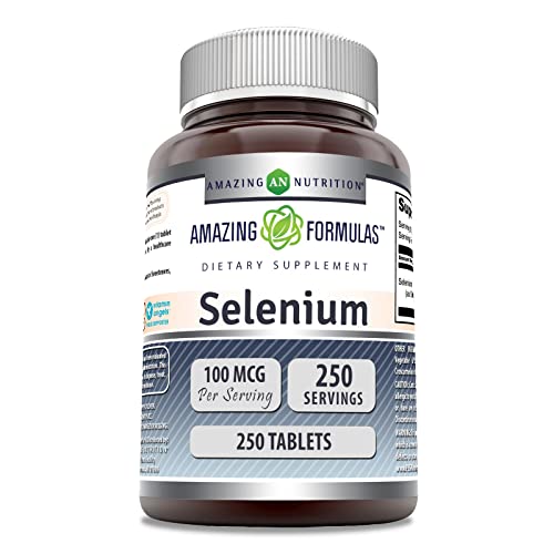 Amazing Formulas Selenium 100 mcg 250 Tablets Supplement | Non-GMO | Gluten Free | Made in USA