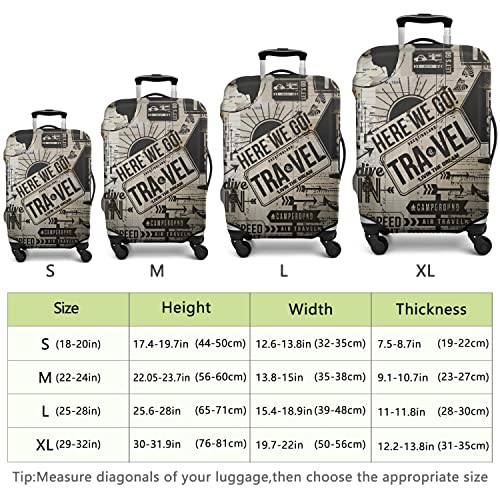 Xidingyue Luggage Cover Washable Travel Suitcase Protector Spandex Luggage Cover Fit 22-24 Inch Luggage - - Here we go Travel