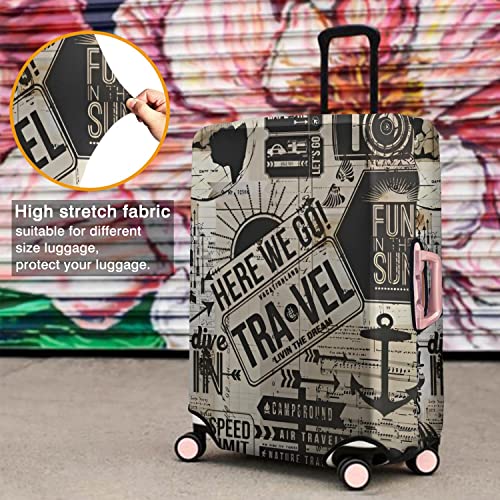 Xidingyue Luggage Cover Washable Travel Suitcase Protector Spandex Luggage Cover Fit 22-24 Inch Luggage - - Here we go Travel