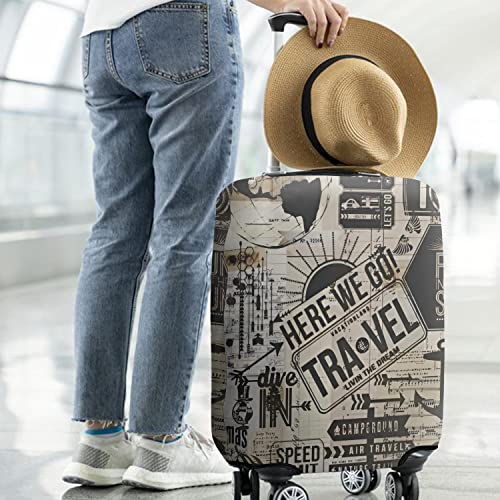 Xidingyue Luggage Cover Washable Travel Suitcase Protector Spandex Luggage Cover Fit 22-24 Inch Luggage - - Here we go Travel