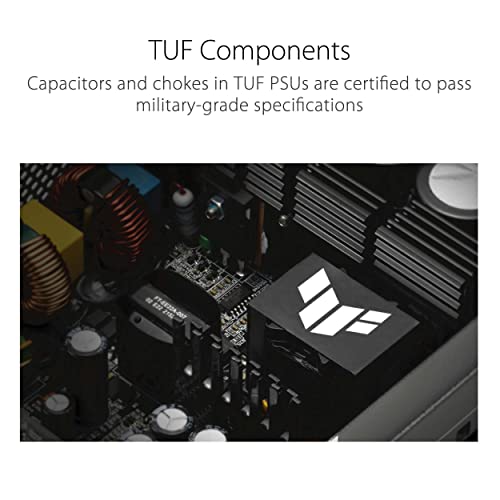 ASUS TUF Gaming 1000W Gold (1000 Watt, ATX 3.0 Compatible Fully Modular Power Supply, 80+ Gold Certified, Military-Grade Components, Dual Ball Bearing, Axial-tech Fan, PCB Coating, 10 Year Warranty)