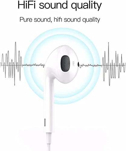 Wired Earphones for iPhone, Headphones with Microphone and Volume Control, Microphone Headset Compatible with iPhone 14/13/12/11 Pro Max Xs/XR/X/7/8 Plus Plug and Play