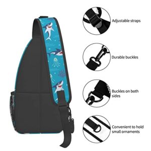 Yrebyou Shark Sling Bag for Women Sling Backpack Waterproof Shoulder Daypack Outdoor Camping Running Climbing