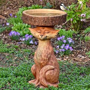 outdoor bird bath feeder standing, resin bird bath bowl tray for inside, animal hummingbird feeders statue decor for garden lawn patio yard bird lovers gifts