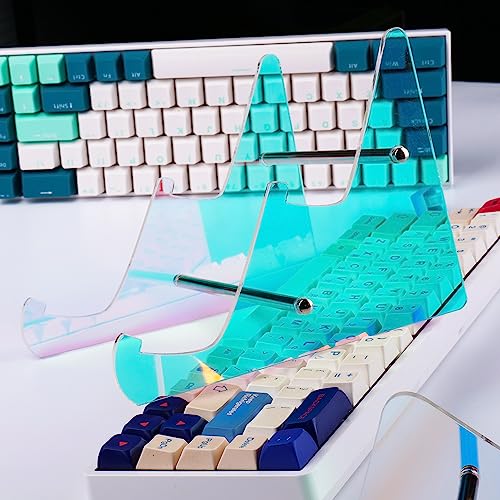 Acrylic Keyboard Display Stand Holder Colorful Mechanical Computer Keyboard Stand Shelf for Desk Transparent Acrylic Stand 2/3 Tier Keyboards Storage Holder Tray for Computer Tablet Picture Frame