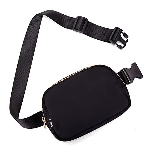 Fanny Packs for Kids Boys Girls Yoga Women Slim Women, Ginsco Waterproof Waist Bag with Adjustable Strap Mini Belt Bag Fashion Waist Pack Fits Running Jogging Work Out Travel Black M101