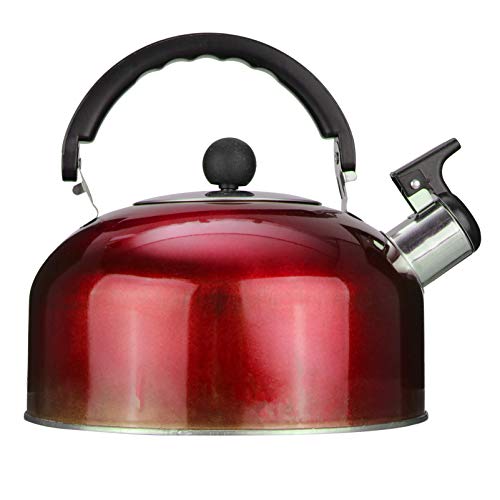 Boiling Stovetop Kettles Stainless Steel Stovetop Tea Pot Whistling Tea Kettle Metal Tea Kettles Whistling Teapots Loud Whistle Tea Pots Water Kettles Red Stainless Steel Tea Kettle ( Color : Red )