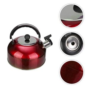 Boiling Stovetop Kettles Stainless Steel Stovetop Tea Pot Whistling Tea Kettle Metal Tea Kettles Whistling Teapots Loud Whistle Tea Pots Water Kettles Red Stainless Steel Tea Kettle ( Color : Red )