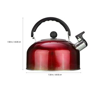 Boiling Stovetop Kettles Stainless Steel Stovetop Tea Pot Whistling Tea Kettle Metal Tea Kettles Whistling Teapots Loud Whistle Tea Pots Water Kettles Red Stainless Steel Tea Kettle ( Color : Red )