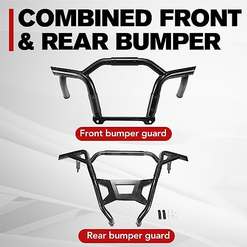 A & UTV PRO Front & Rear Bumper Kit for for Polaris RZR PRO XP/XP 4 2020 2021 2022 2023, Heavy Duty Combined Brushguard Bumper Protector Accessories, Replace OEM # 2883746-458, 2883748-458, 2 Set