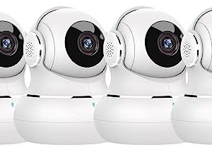 litokam Indoor Security Cameras 4pcs, 1080P Pet Camera with Night Version, 360° Smart Cameras with Motion Detection, 2-Way Audio, WiFi Home Camera Compatible with Alexa