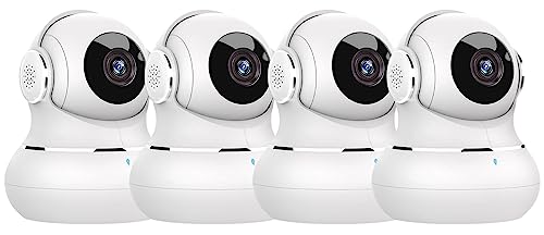 litokam Indoor Security Cameras 4pcs, 1080P Pet Camera with Night Version, 360° Smart Cameras with Motion Detection, 2-Way Audio, WiFi Home Camera Compatible with Alexa