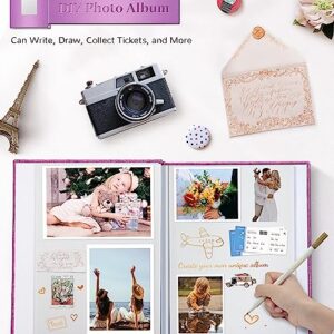 Artfeel Photo Album Self Adhesive Scrapbook Album for 3x5 4x6 5x7 8x10 Pictures,40 Pages Linen Cover with Display Window DIY Photo Book,Ideal Gifts for Family Travel Wedding Baby