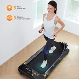 UREVO Incline Under Desk Treadmill, Walking Pad with 5%, 7%, Max 9% Auto Incline, 2.5HP Inclined Walking Treadmill with Remote Control and LED Display for Home and Office