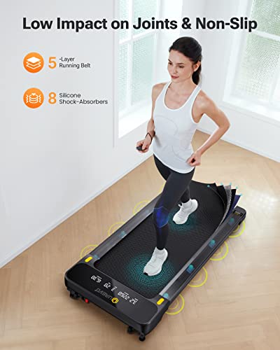 UREVO Incline Under Desk Treadmill, Walking Pad with 5%, 7%, Max 9% Auto Incline, 2.5HP Inclined Walking Treadmill with Remote Control and LED Display for Home and Office