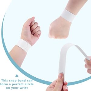 LOVESTOWN 54PCS Slap Bracelets White, Party Slap Bracelets DIY Wrist Bands Bulk Blank Snap Band for Kids Birthday Party Favors School Crafts