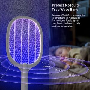 imirror Bug Zapper Racket, 2 in 1 Rechargeable Electric Fly Swatter Mosquito Zapper Swatter