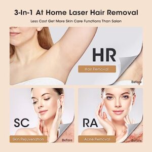 Permanent IPL Hair Removal Device, Painless Laser Hair Removal with Ice Cooling System for Women Men, 3 IN 1 More Than A Hair Removal Device, 9 Levels, 2 Modes, 999900 Flashes IPL Hair Remover Machine