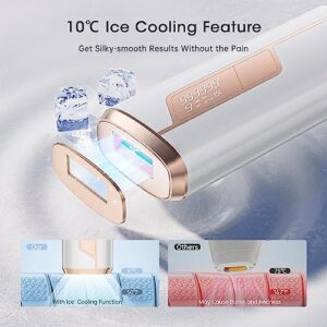 Permanent IPL Hair Removal Device, Painless Laser Hair Removal with Ice Cooling System for Women Men, 3 IN 1 More Than A Hair Removal Device, 9 Levels, 2 Modes, 999900 Flashes IPL Hair Remover Machine