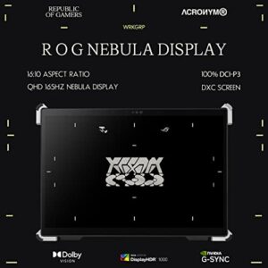 ROG FLOW Z13-ACRNM RMT02 (2023), Gaming Laptop Tablet, 13.4” Nebula Display 16:10 QHD 165Hz, GeForce RTX 4070, Intel Core i9-13900H, 32GB LPDDR5, 1TB PCIe 4.0, Wi-Fi 6E, Windows 11 Pro, GZ301VIC-RMT02