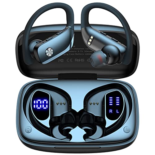 Wireless Earbuds for Samsung Galaxy S23 Ultra Bluetooth Headphones 48hrs Play Back Sport Earphones with LED Display Over-Ear Buds with Earhooks Built-in Mic