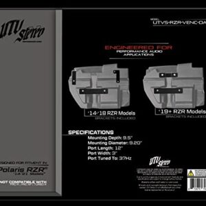 UTV Stereo RZR 10" Vented Sub Enclosure - Biggest Subwoofer Enclosure 9.5" Mounting Depth - Polaris RZR (Not for Pro XP Models)