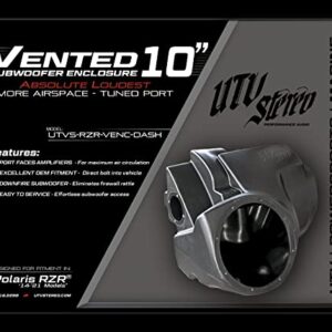 UTV Stereo RZR 10" Vented Sub Enclosure - Biggest Subwoofer Enclosure 9.5" Mounting Depth - Polaris RZR (Not for Pro XP Models)