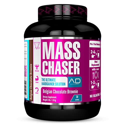 Project AD Mass Chaser, Mass Gainer Protein, Whey Protein and MCT Oil, 500 Calories Per Serving (30 Servings, Belgian Chocolate)