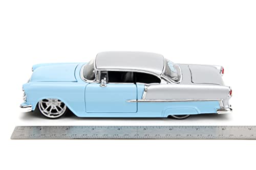 Big Time Muscle 1:24 1955 Chevrolet Bel-Air Die-Cast Car, Toys for Kids and Adults(Light Blue)