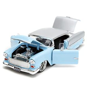 Big Time Muscle 1:24 1955 Chevrolet Bel-Air Die-Cast Car, Toys for Kids and Adults(Light Blue)