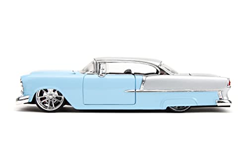 Big Time Muscle 1:24 1955 Chevrolet Bel-Air Die-Cast Car, Toys for Kids and Adults(Light Blue)